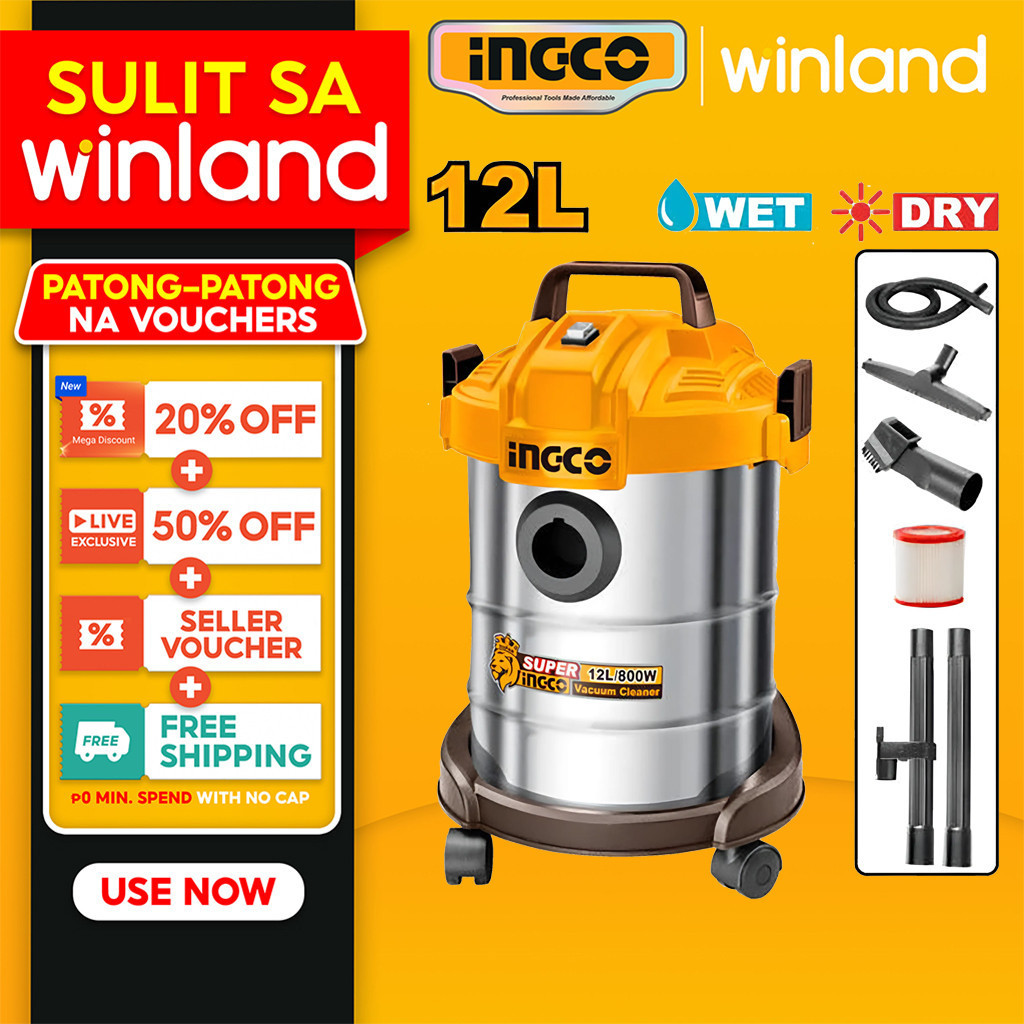 Ingco by Winland 2 in 1 Hepa Filter Vacuum Cleaner and Blower Wet and ...