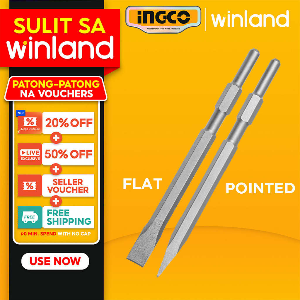 Ingco by Winland SDS Hex Chisel 17x280mm-350mm Pointed - DBC0512801 ...