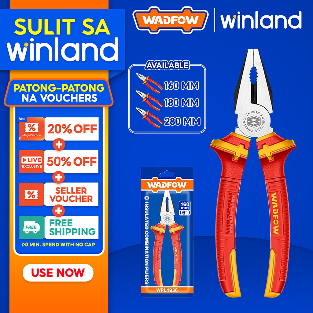 Wadfow by Winland 6, 7, 8 inch Heavy Duty Insulated Combination Pliers ...