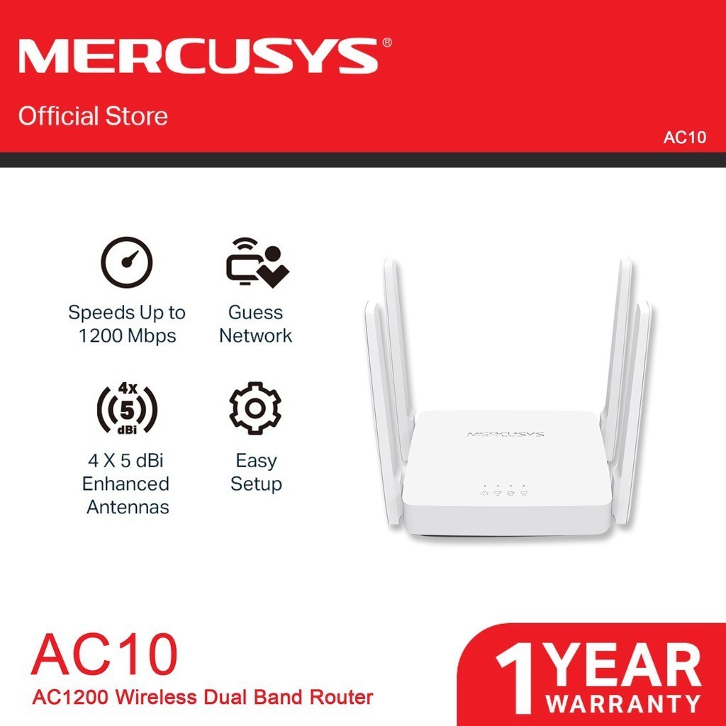 Mercusys Ac10 Ac1200 Wireless Dual Band Router | Shopee Philippines