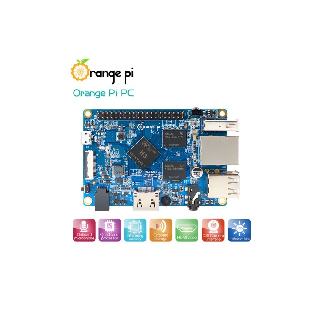 Orange Pi PC 1GB DDR3 Ram H3 Quad-core Cortex-A7 H.265 | HEVC 4K ...