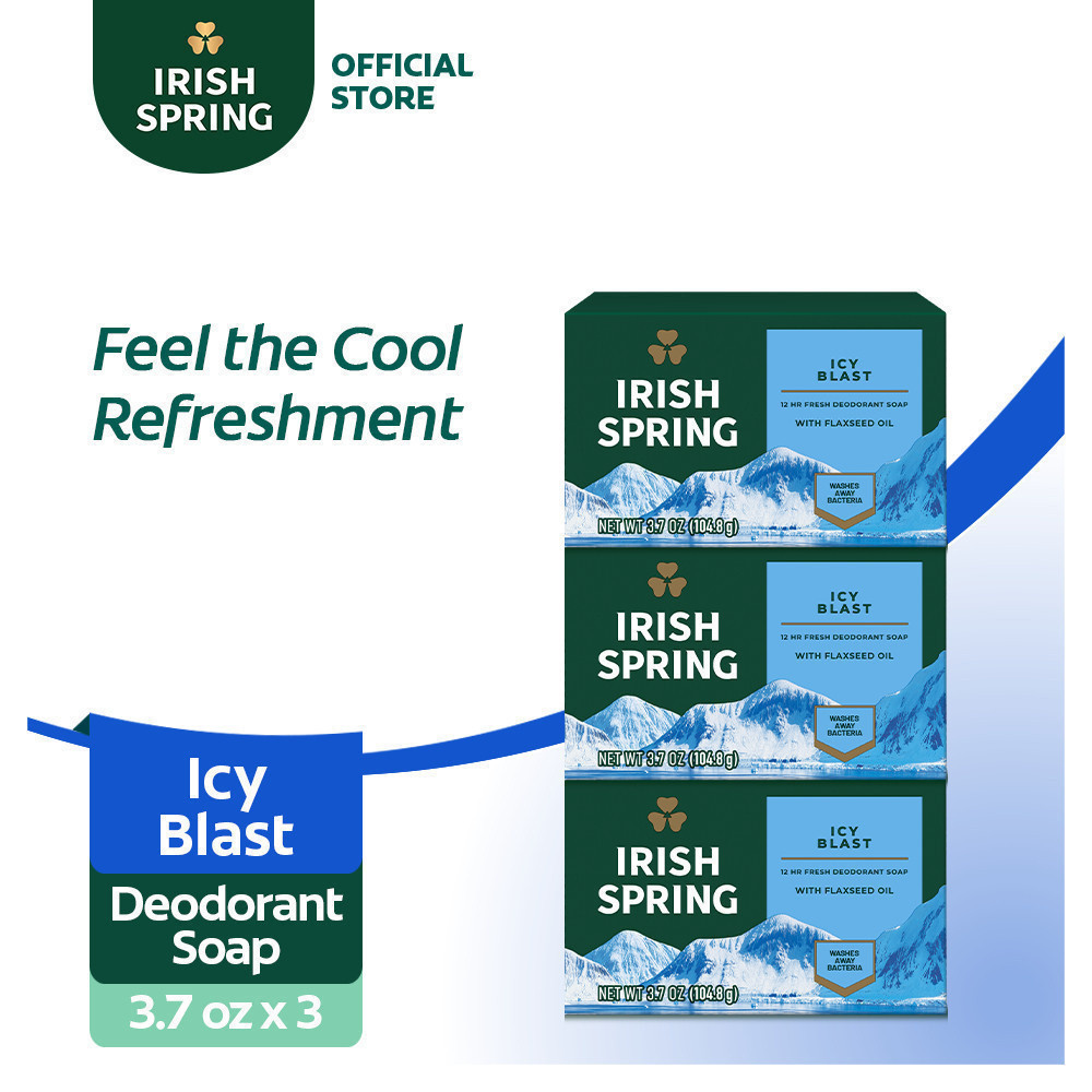 Irish Spring Icy Blast Body Soap with Flaxseed Oil 12-Hour Fresh ...