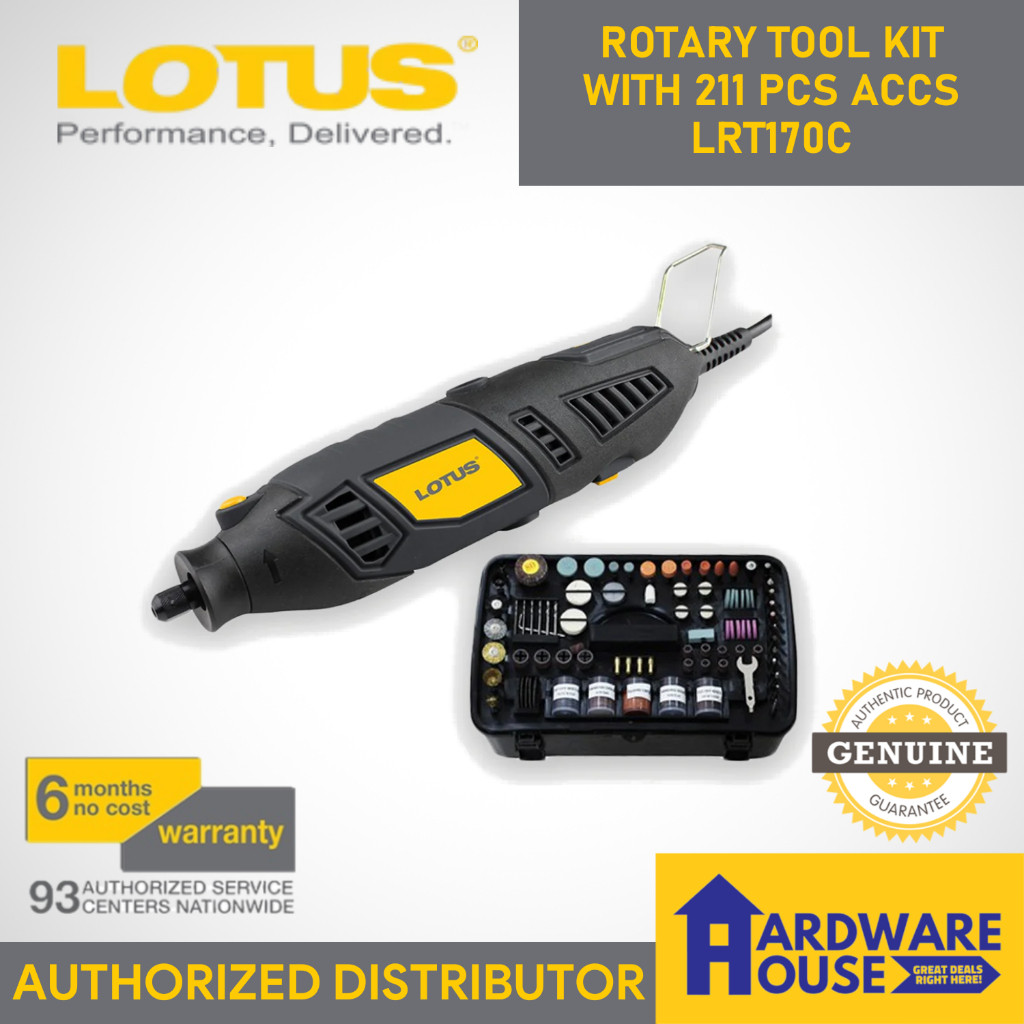 ORIGINAL LOTUS Rotary Tool Kit Mini Die Grinder Set 211PC + Flex Shaft ...
