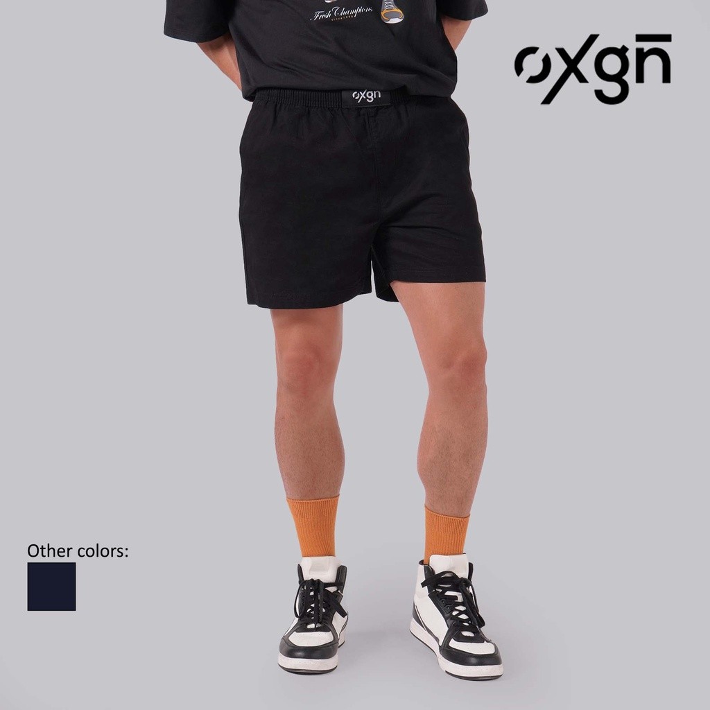 OXGN Urban Fit Shorts With Logo Patch For Men (Black/Navy Blue ...