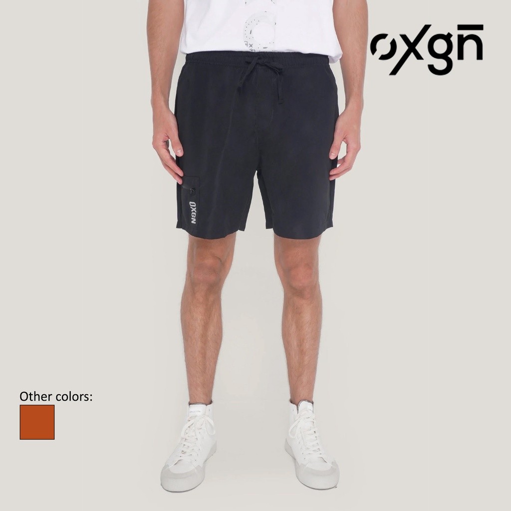 OXGN Shorts With Pocket And Drawstring For Men (Black/Ginger) | Shopee ...