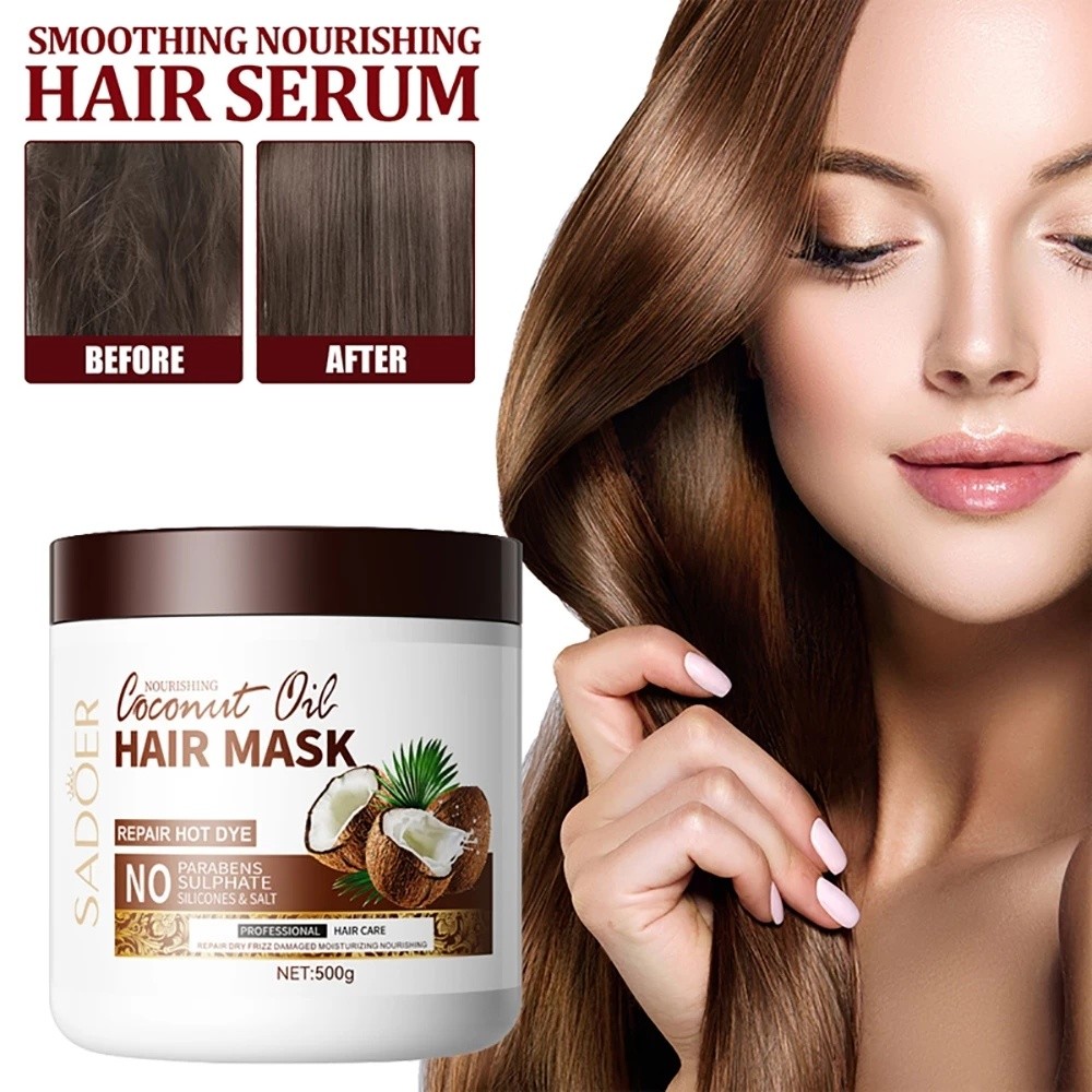 SADOER Coconut Hair Mask Nourishing Creamsilk Conditioner and Treatment for Rebonded Hair - 500g ...