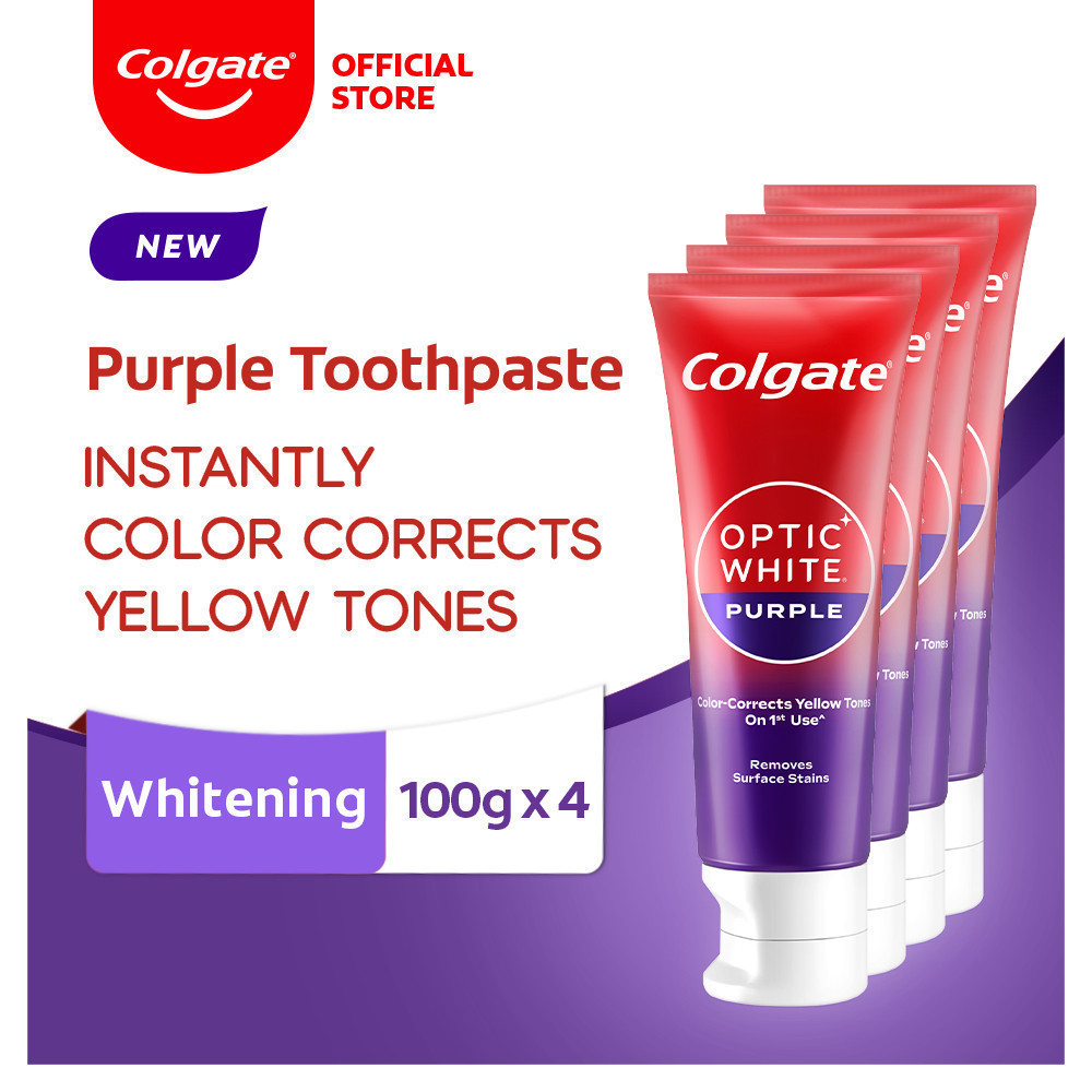 [BUY 3, FREE 1] Colgate Optic White Whitening Toothpaste Purple 100g ...