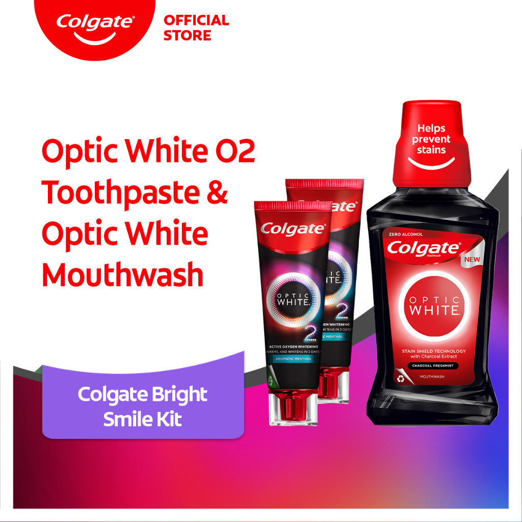 Colgate Bright Smile Whitening Duo: O2 Toothpaste + Choice of ...