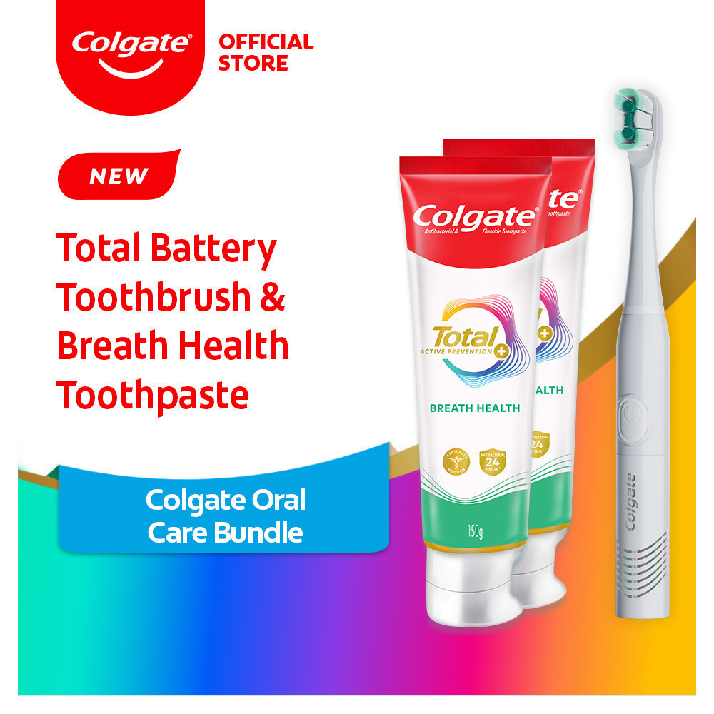Colgate Total Battery Toothbrush + Colgate Total Breath Health ...