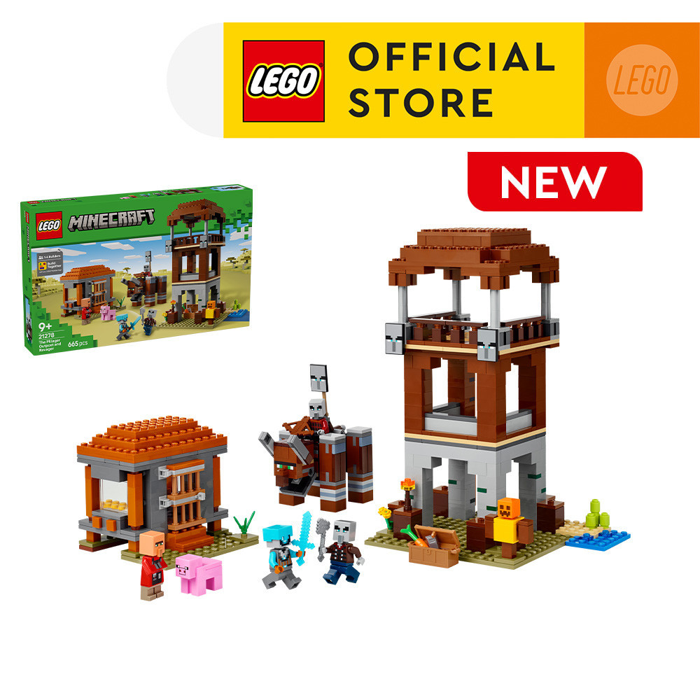 LEGO Minecraft 21278 The Pillager Outpost and Ravager (665 Pieces ...
