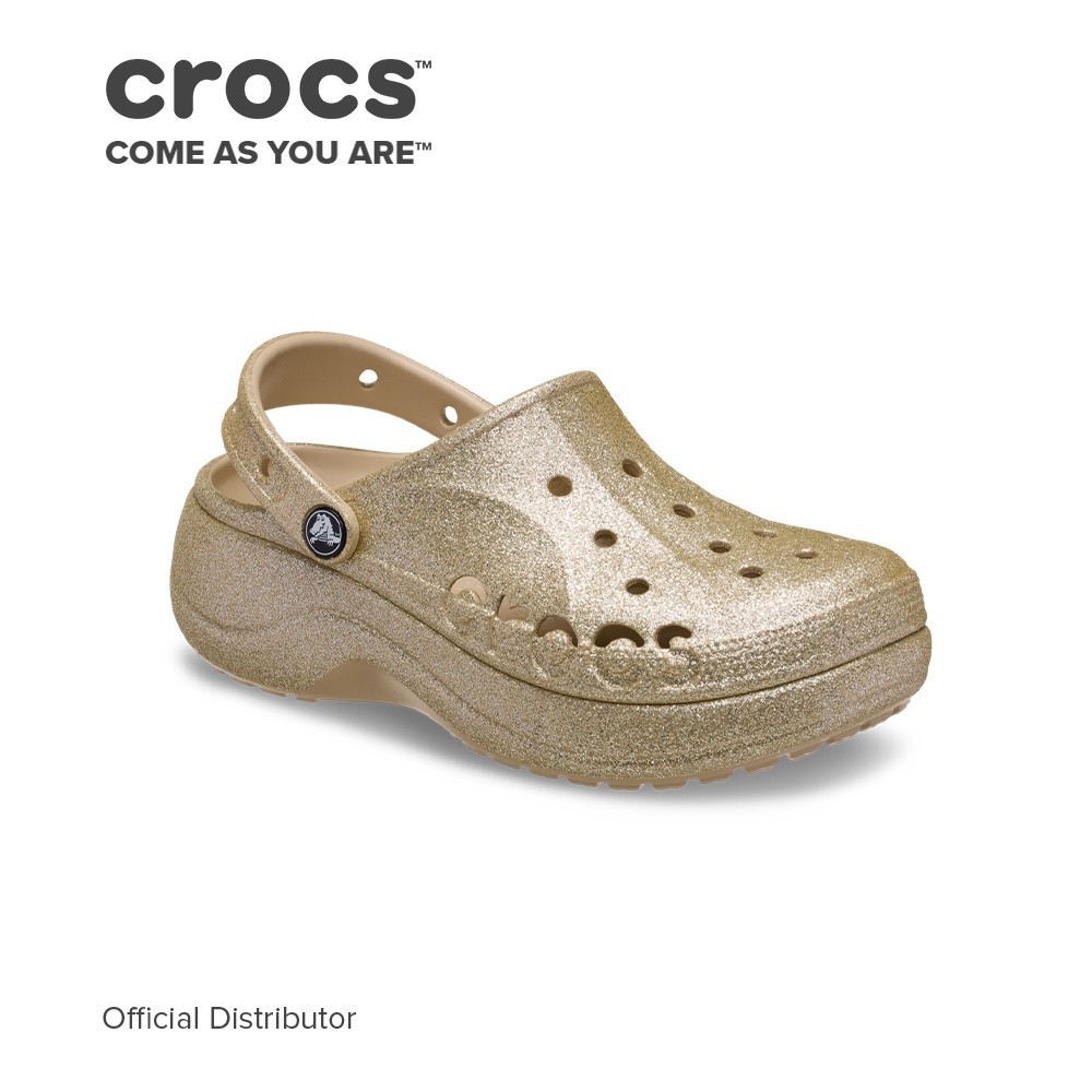 Crocs Women's Baya Platform Glitter Clog in Chai | Shopee Philippines