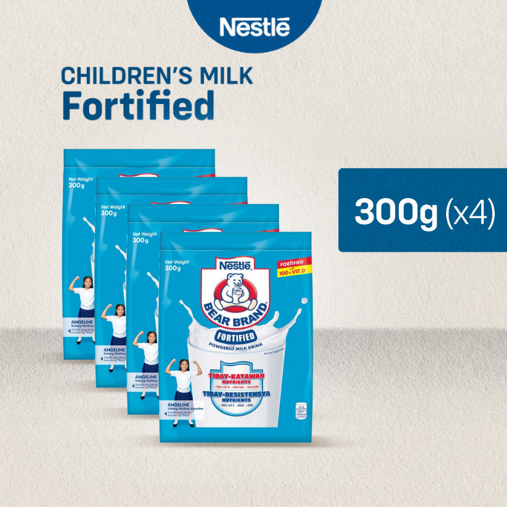 Bear Brand Fortified Powdered Milk Drink 300g - Pack of 4 | Shopee ...