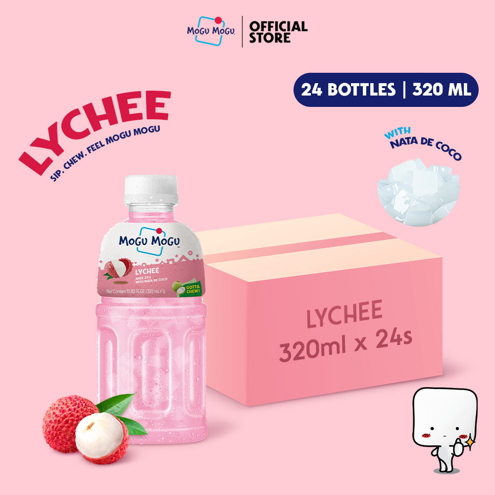 Mogu Mogu Lychee Nata de Coco Juice Drink 320ml x 24 bottles | Shopee ...