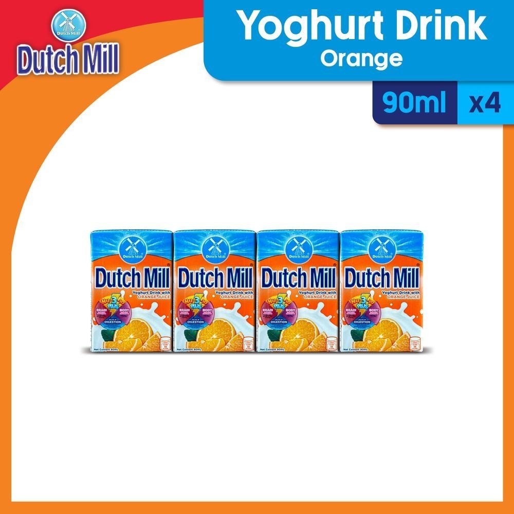 Dutch Mill UHT Yoghurt Drink Orange Saverspack 90ml x 4 brick | Shopee Philippines