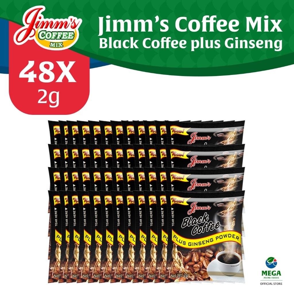 Jimm's Coffee Mix | Black Coffee plus Ginseng Powder 2g by 48s | Shopee ...