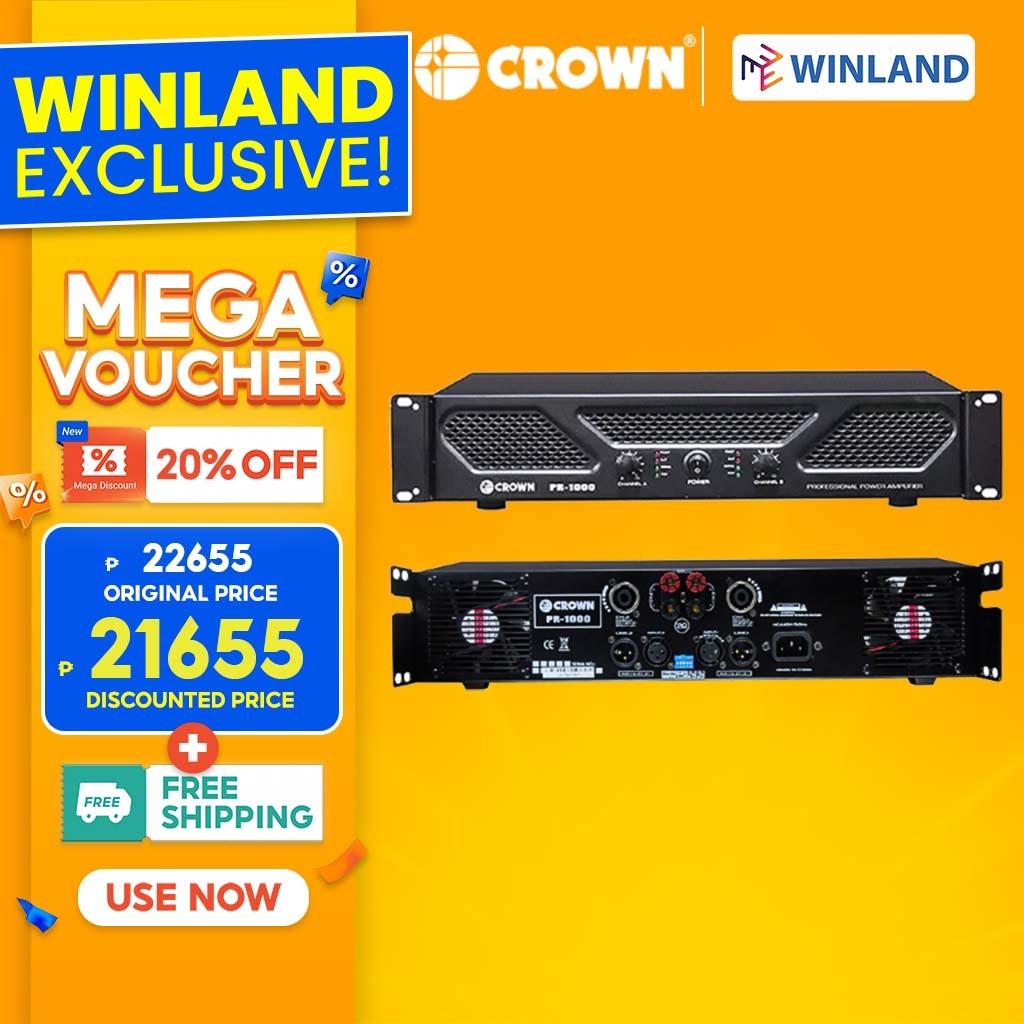 Crown by Winland Professional Powered Amplifier Premium Series 1000W X ...