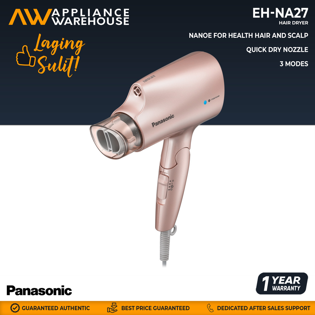 Panasonic Nanoe Hair Dryer EH-NA27 (Rose Gold)[Appliance Warehouse] | Shopee Philippines