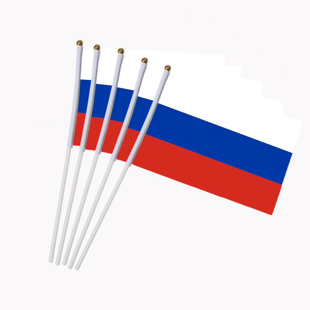 Russia National Flags with Plastic Flagpoles hand waving flags Activity ...