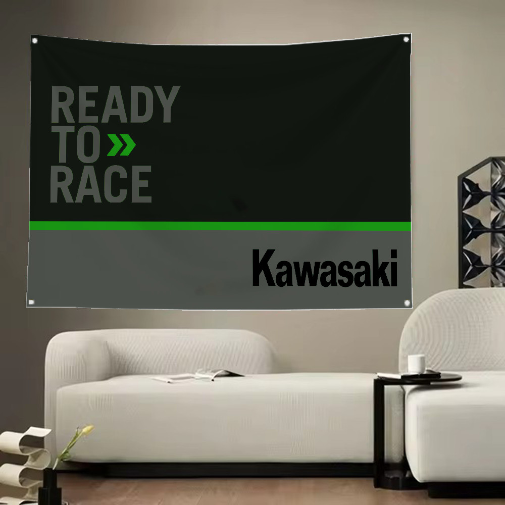 Kawasaki Garage Flag Outdoor Decorations World Flags and Banners Beer ...