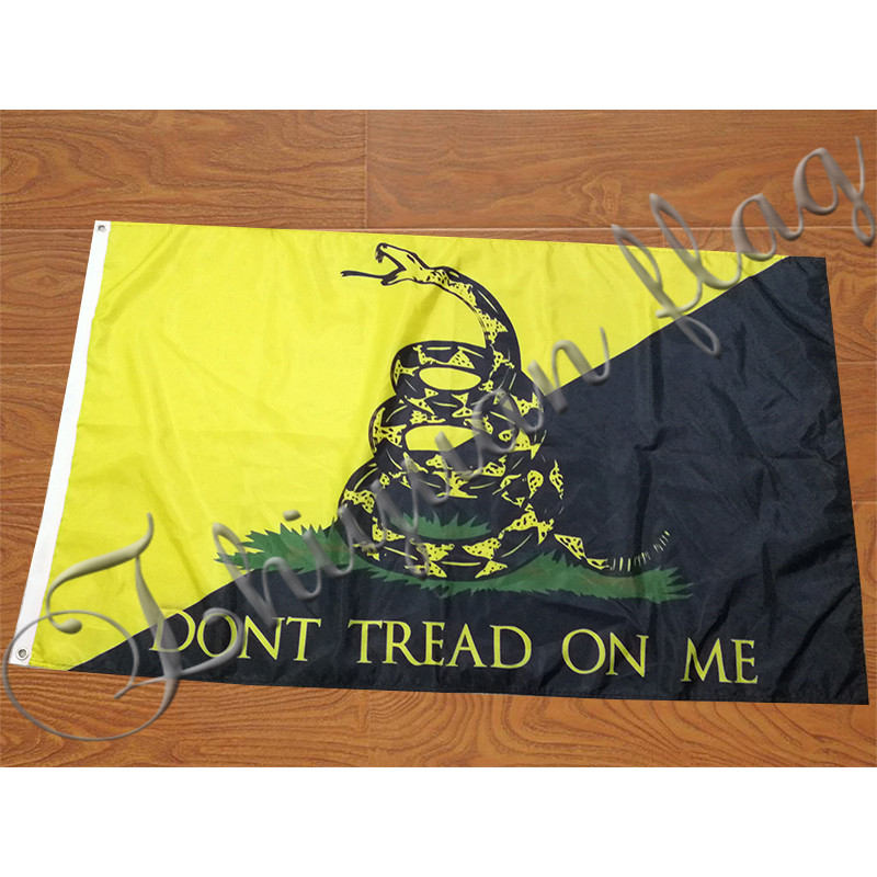 Gadsden Flag dont tread on me flags digital print banner with 2 Metal ...