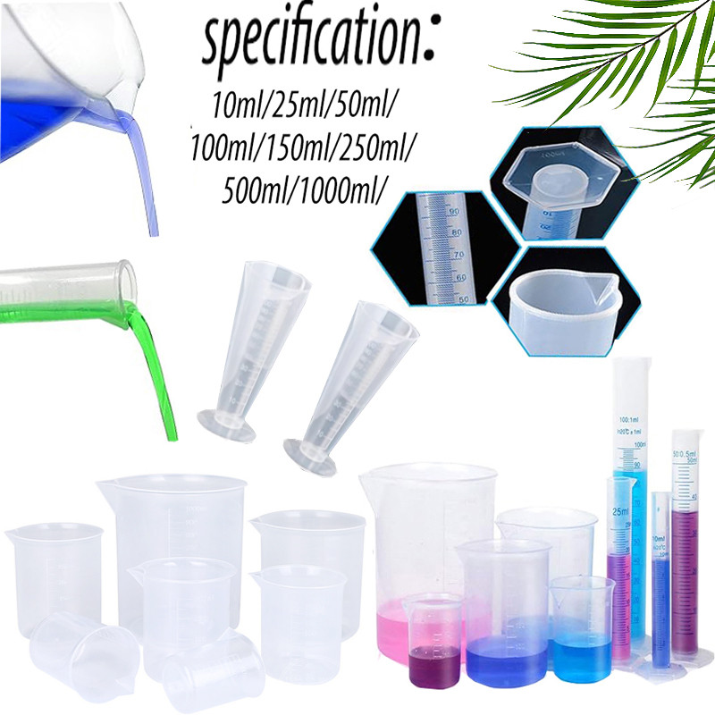 Clear plastic graduated measuring cup, textbook science laboratory ...