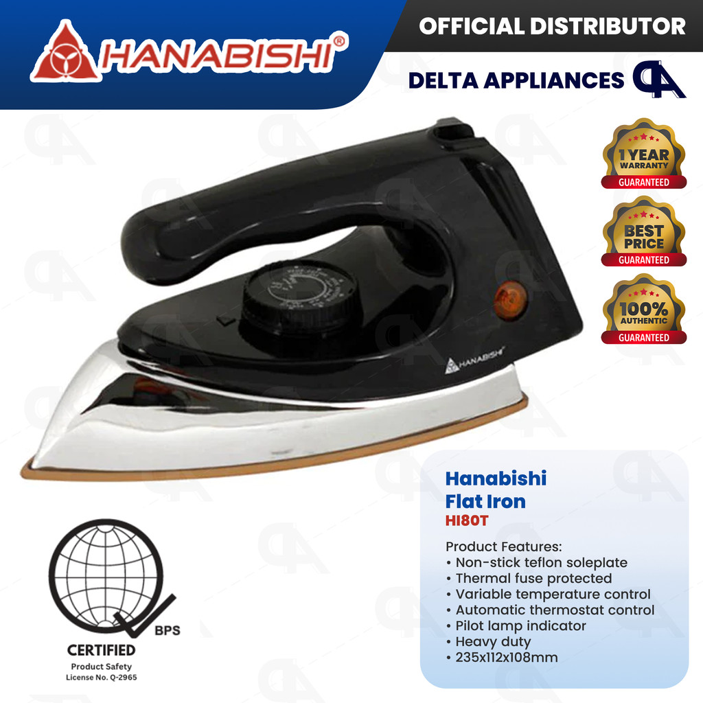 Hanabishi Flat Iron Teflon Super Heavy Duty Original w/ 1 Year Warranty ...