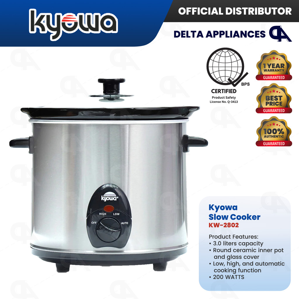 Kyowa Slow Cooker Round 3L Heavy Duty Ceramic Pot Original w/ 1 Year ...