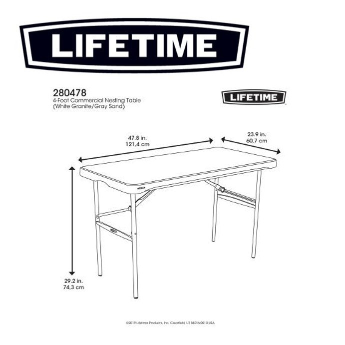 Lifetime Table 4ft (Straight 4-seater) | Shopee Philippines