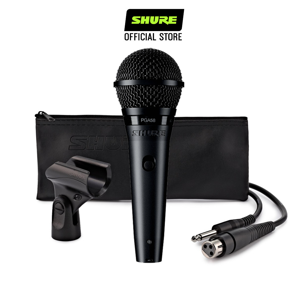 SHURE PGA58-QTR Dynamic Vocal Microphone with PL to XLR Cable (For Vocals, Karaoke, and ...
