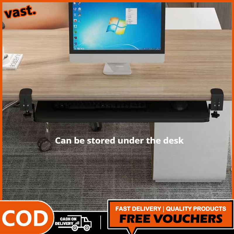 No hole keyboard bracket slide rail keyboard bracket no desktop clamp ...