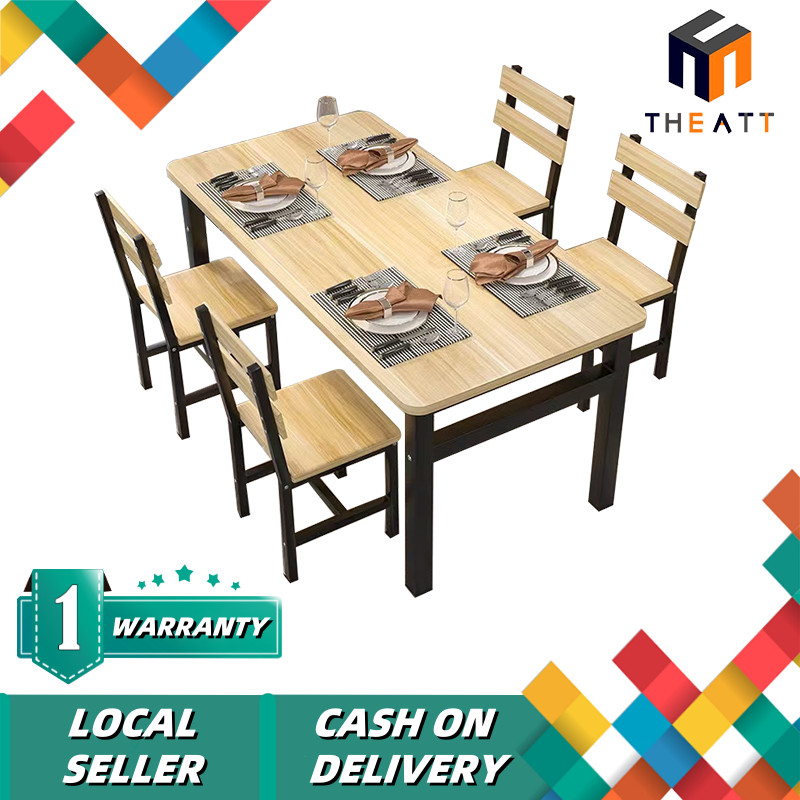 THEATT Modern Simple Dining Table Set Home Restaurant Rectangular ...