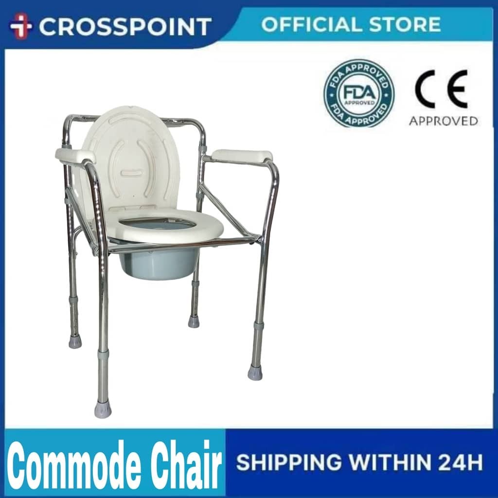 Crosspoint Commode Chair Bath Folding chair elderly commode chair ...