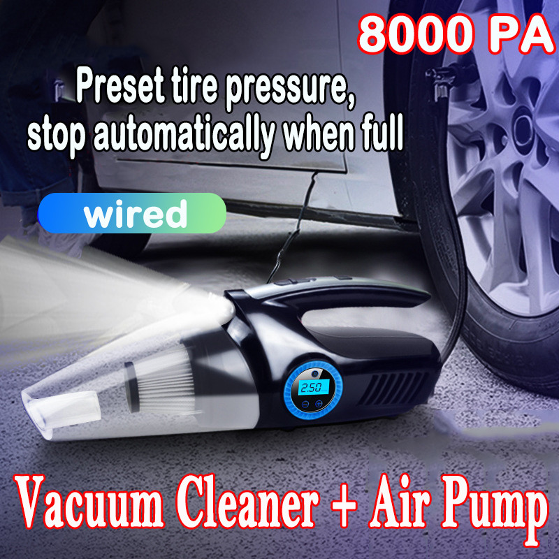 4 In 1 Car Vacuum Cleaner & Air Pump 120W Auto Tire Inflatable Pump Wet ...