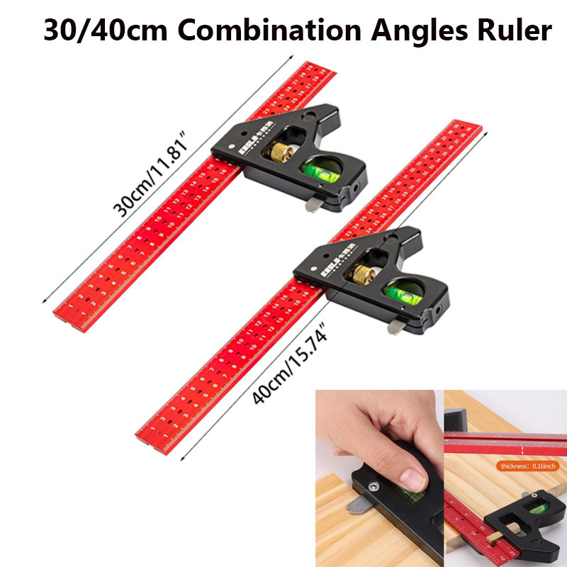 Heavy Duty Woodworking Combination Angles Ruler 90/45 Degree Angles ...