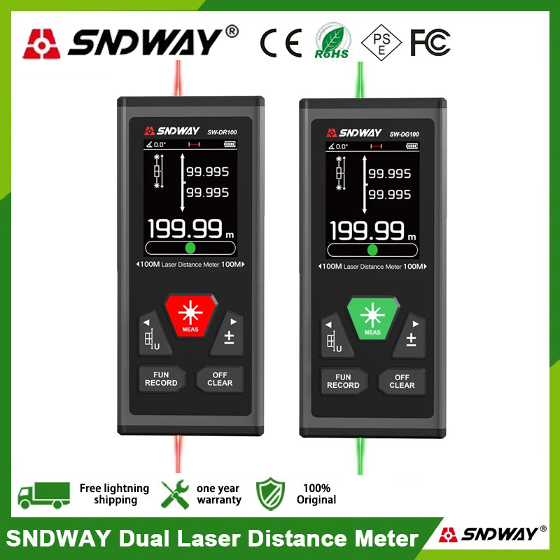 SNDWAY Dual Laser Rangefinder 60M/100 Bilateral Laser Distance Meter ...