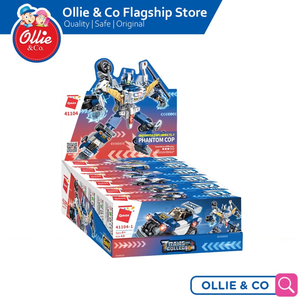 QMAN Building Blocks Speedy Police Car Trans Collector Set 6-in-1 ...