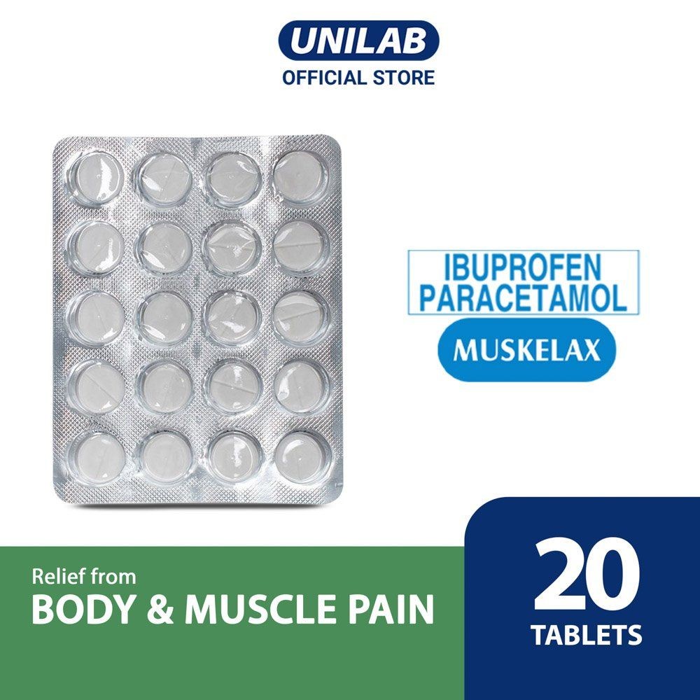 Unilab Muskelax Paracetamol 20 Tablets | Shopee Philippines