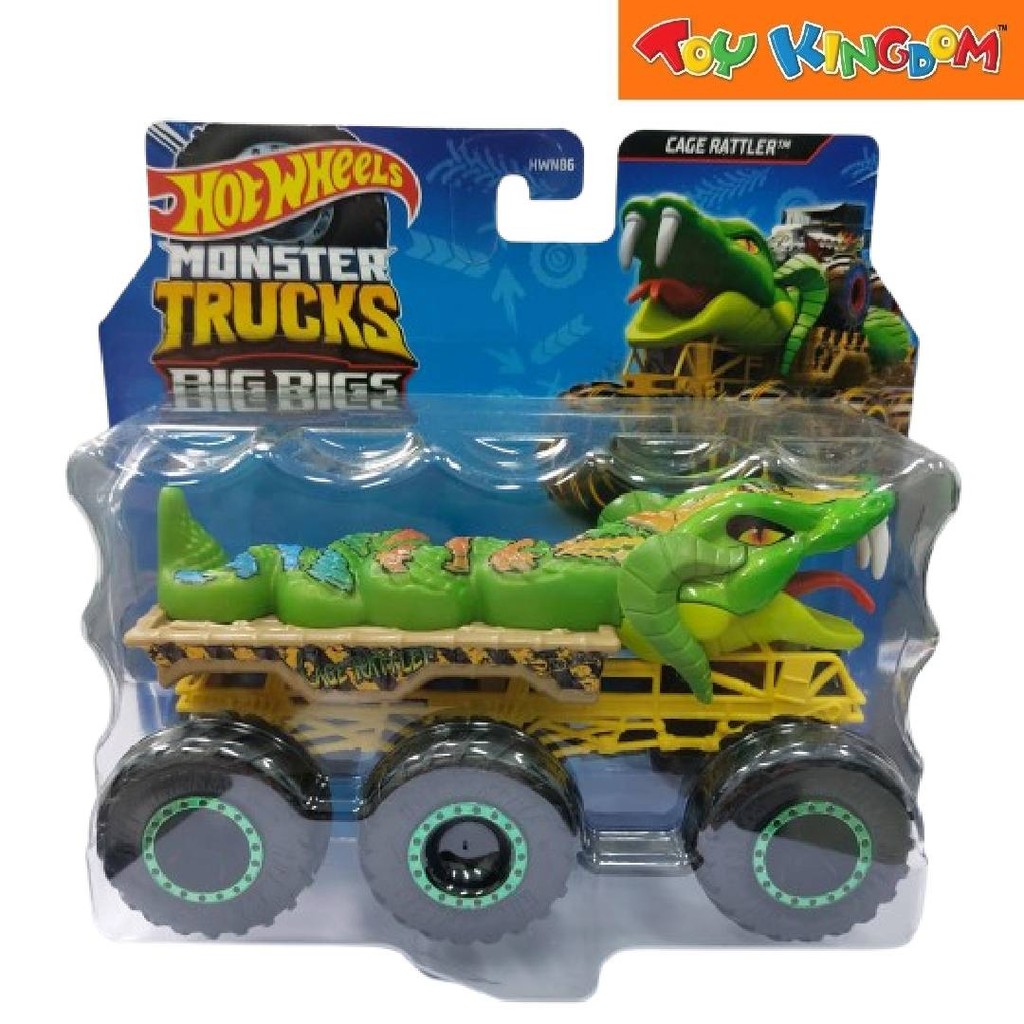 Hot Wheels Monster Trucks Big Rigs Cage Rattler Die-cast | Shopee ...