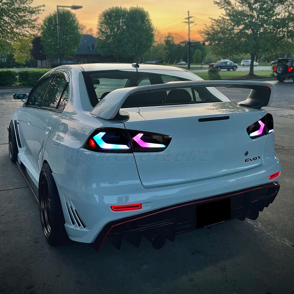 ⓞRGB LED tail lights for Mitsubishi Lancer EVO X 2008-2022 with ...