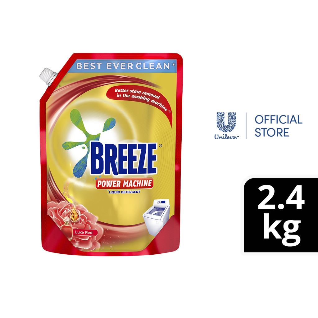 Breeze Liquid Detergent Power Machine Luxe Red 2.4KG Pouch | Shopee ...