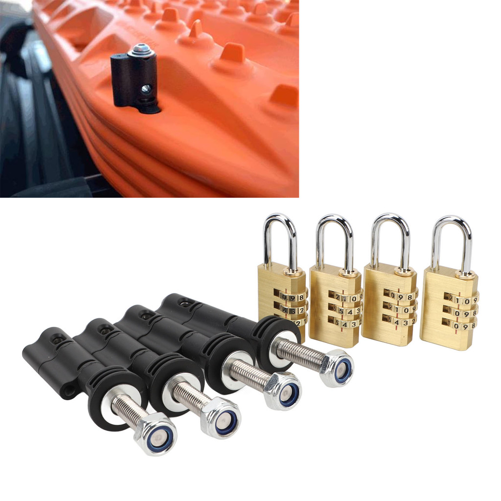 ★4Pcs Car Traction Boards Mounting Pins Kit Recovery Tracks Bracket Set ...