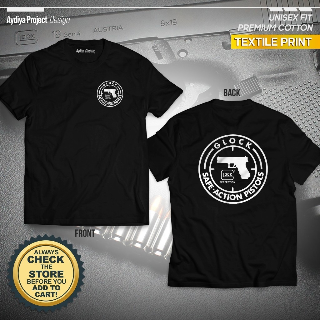 Glock Safe Action Pistol Logo UNISEX Shirt - GN - Aydiya Clothing ...