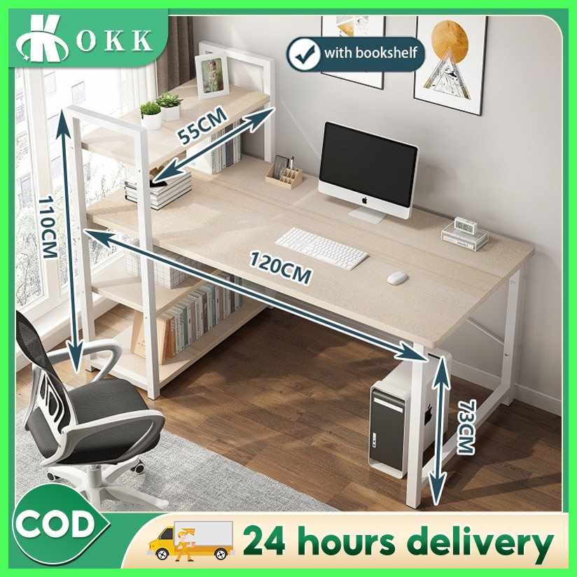 120*55CM*E}Study.IG&Table+v@G@b[f!with[p!Book[E!Shelf Desktop Table ...