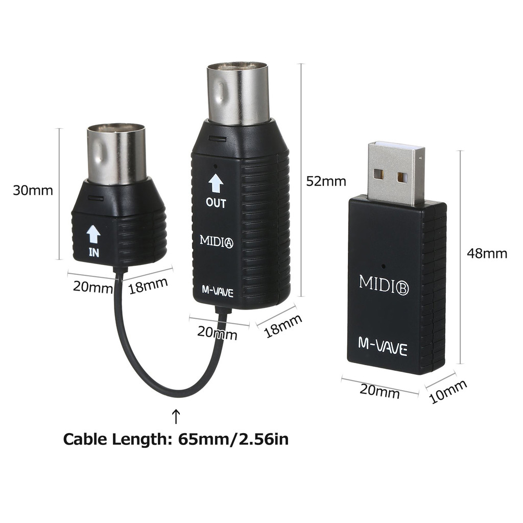 M-VAVE MS1 Mini Wireless Transmission System MIDI System MIDI Wireless ...