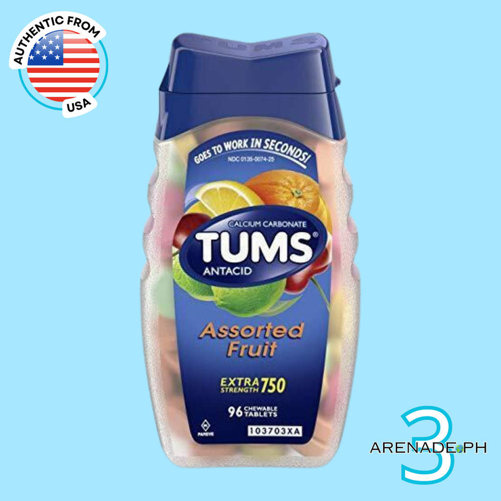 Tums Antacid Assorted Fruit Extra Strength 750 PACKAGING MAY VARY (96 ...
