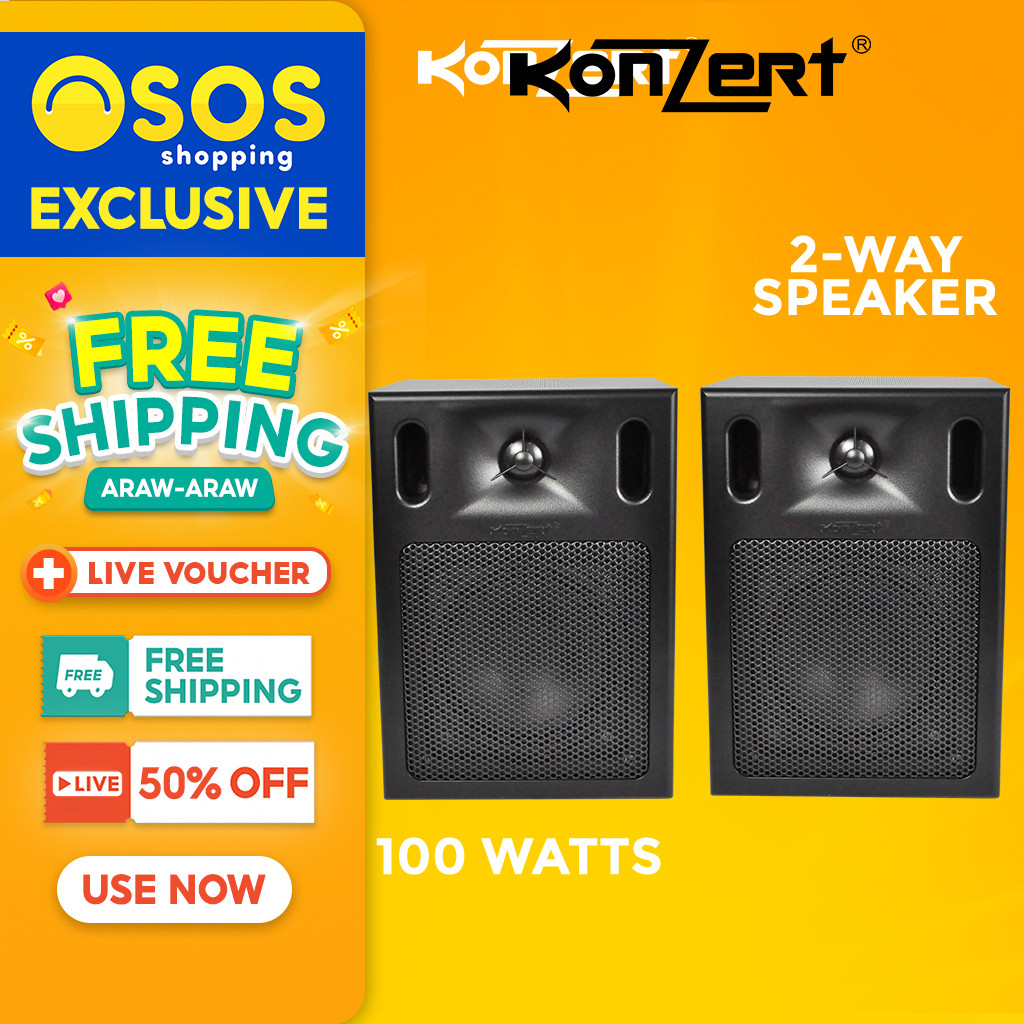 KONZERT 5 Inches 2-Way Speaker System 100 watts / 80-20KHz PG-55 •OSOS ...