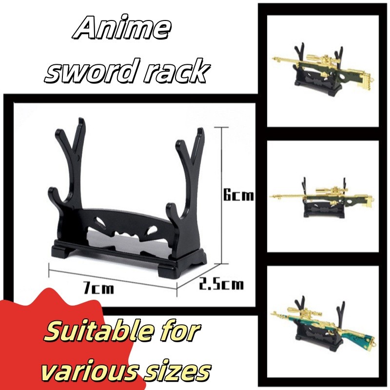 Anime Demon Slayer Sword Display Stand Multi layer Black Knife Frame ...