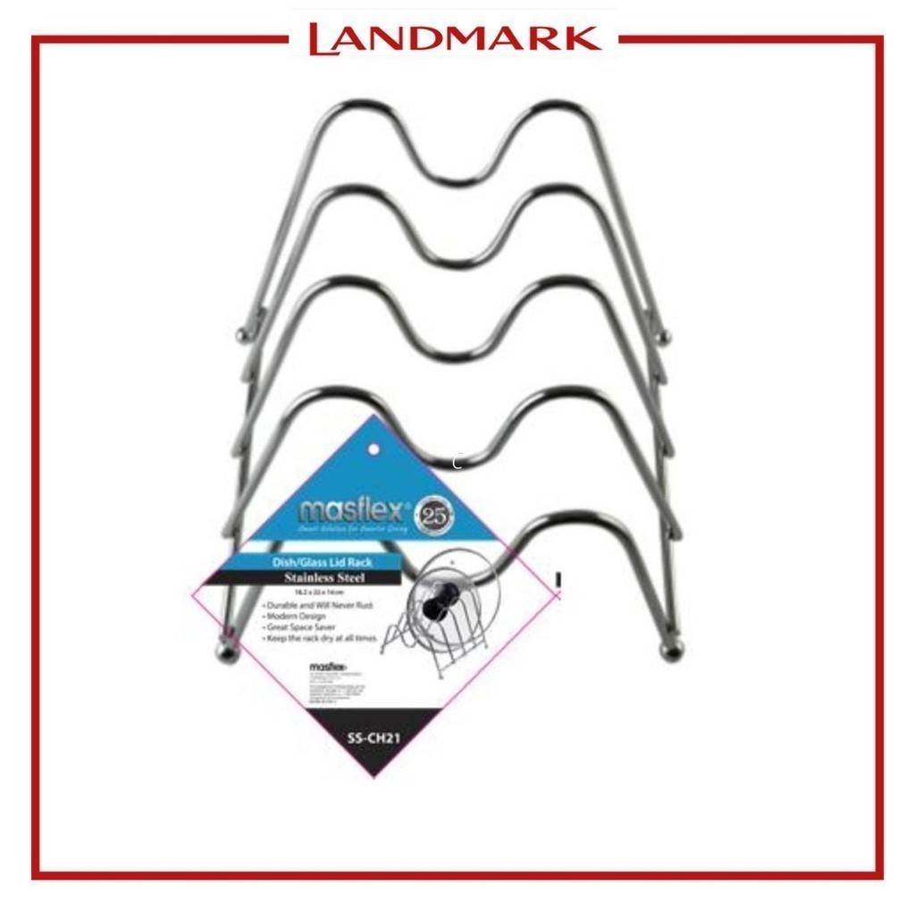 Masflex Stainless Dish/Glass Lid Rack 22 x 4 x 18cm | Shopee Philippines