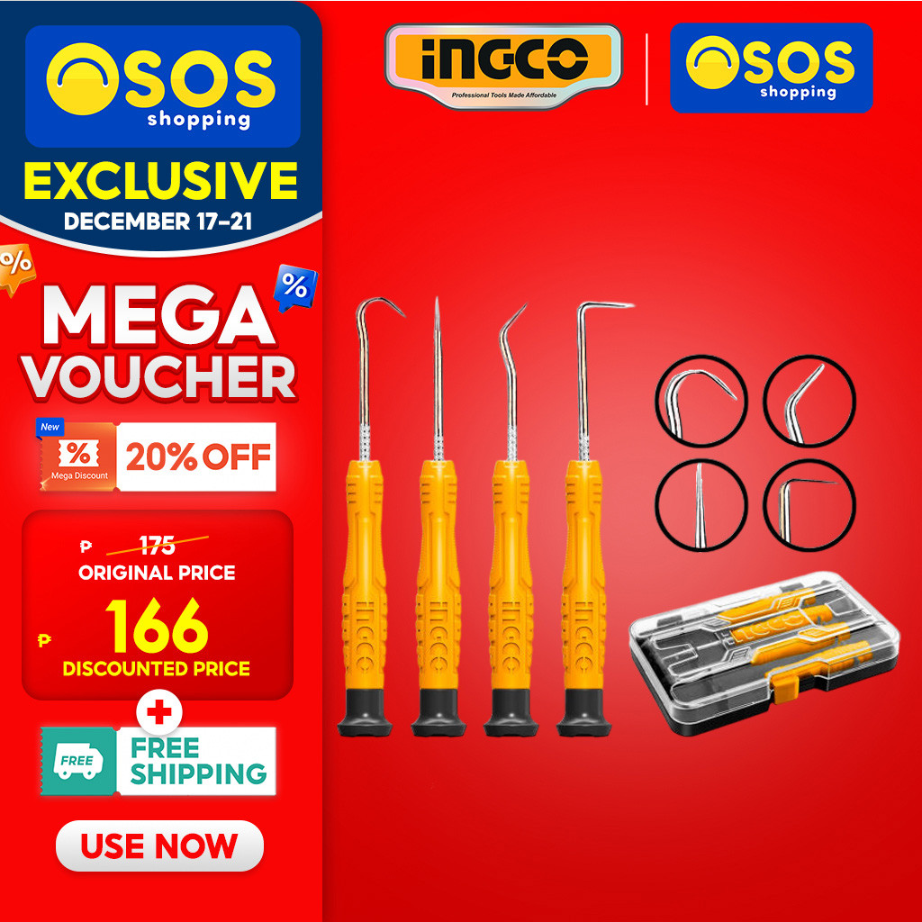 INGCO by OSOS Mini Hook & Pick Set 4PCS/SET HKPHS0401 | Shopee Philippines