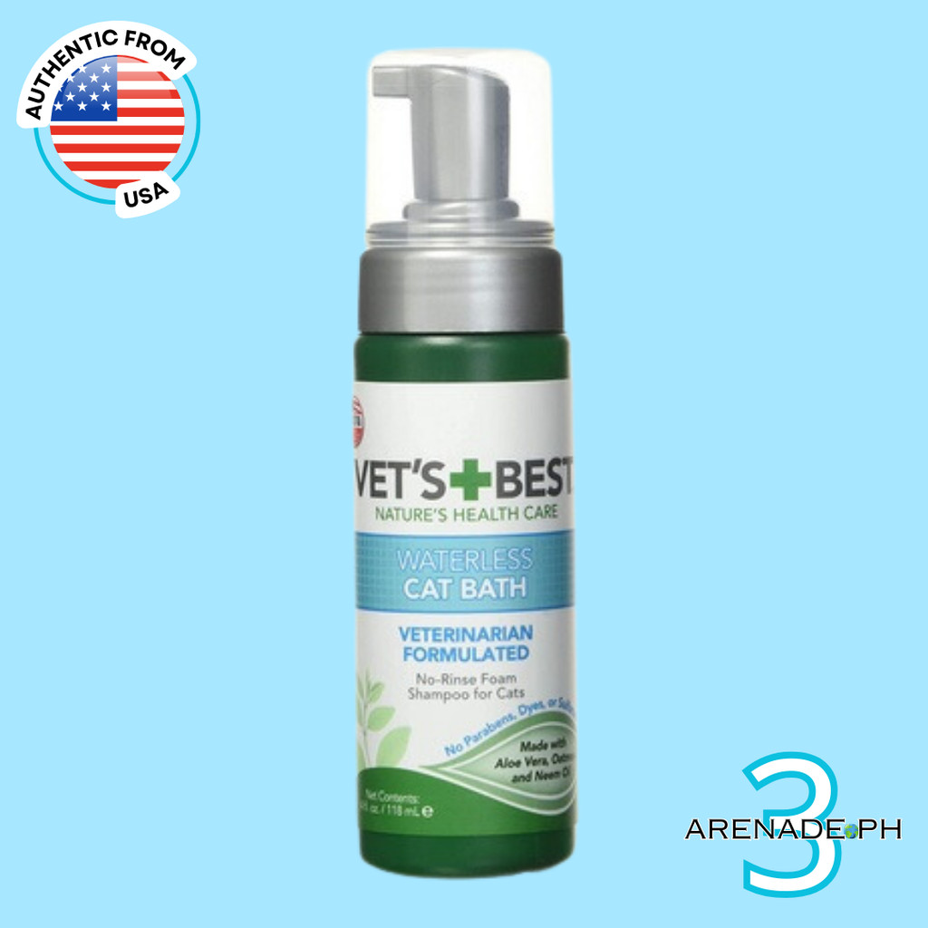 Vet's Best Waterless Cat Bath | No Rinse Foam Shampoo For Cats ...